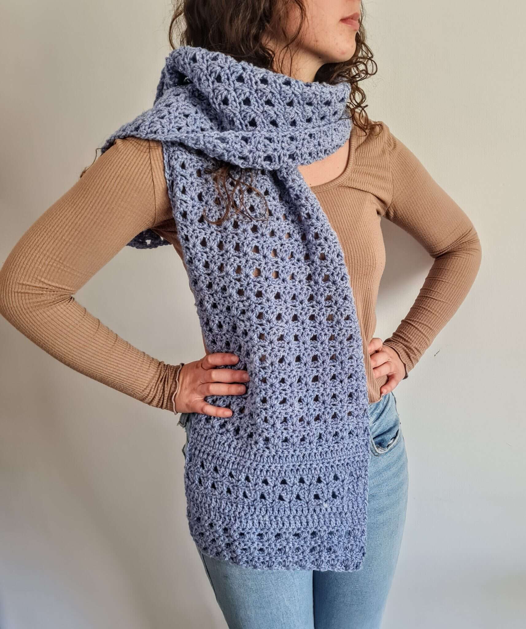 Free Crochet Scarf Pattern: The Sky Scarf - Sandra Stitches