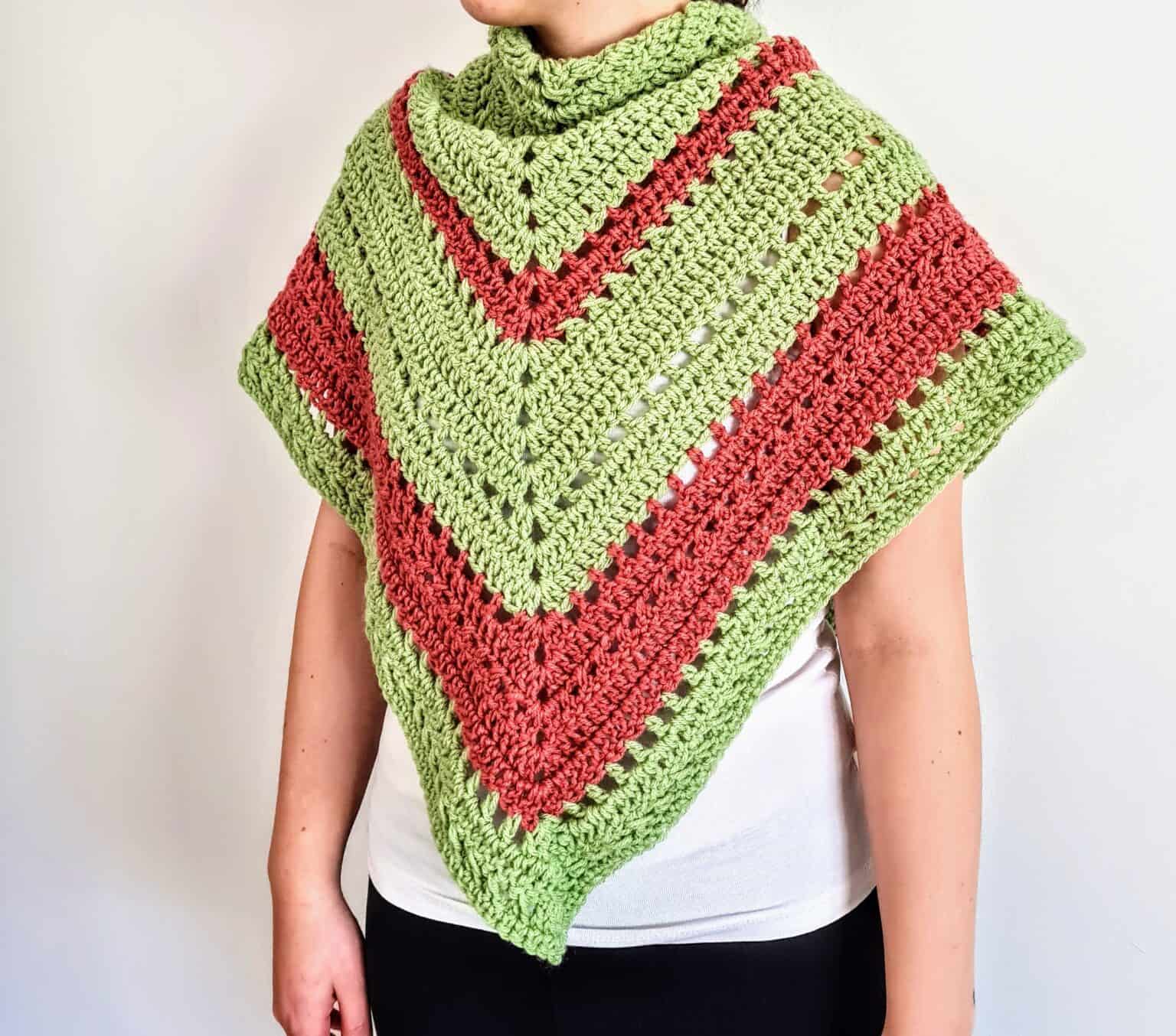 Free Triangle Shawl Crochet Pattern: The Watermelon - Sandra Stitches