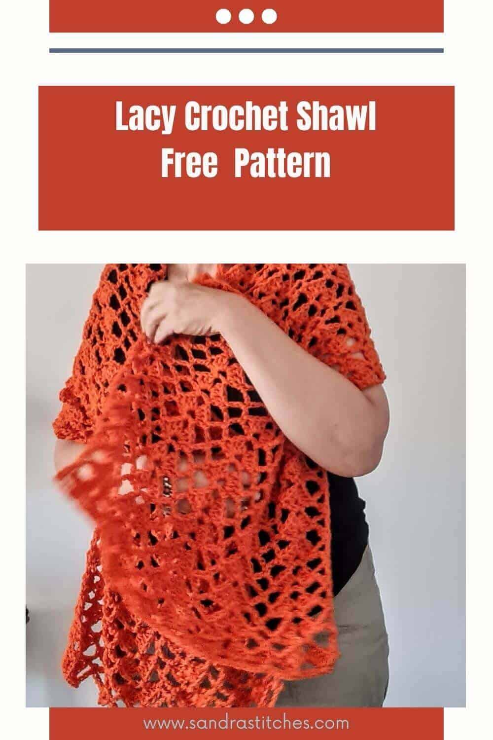 Lacy Crochet Shawl Pattern - Saffron - Sandra Stitches
