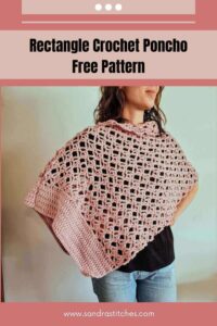 Easy Crochet Rectangle Poncho Pattern for Women - Sweet Pink - Sandra ...