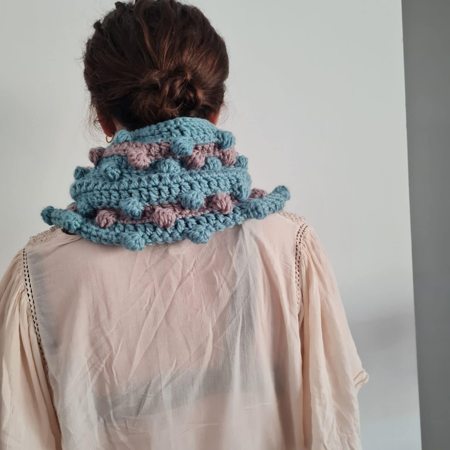 Bobble Stitch Infinity Scarf Pattern -The Candy Bobble Scarf - Sandra ...