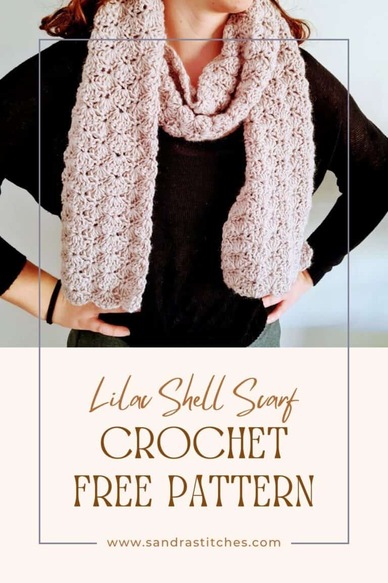 Shell Crochet Scarf Pattern - The Lilac Scarf - Sandra Stitches