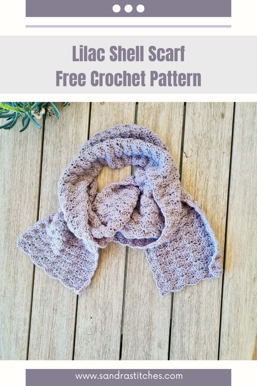 Shell Crochet Scarf Pattern - The Lilac Scarf - Sandra Stitches