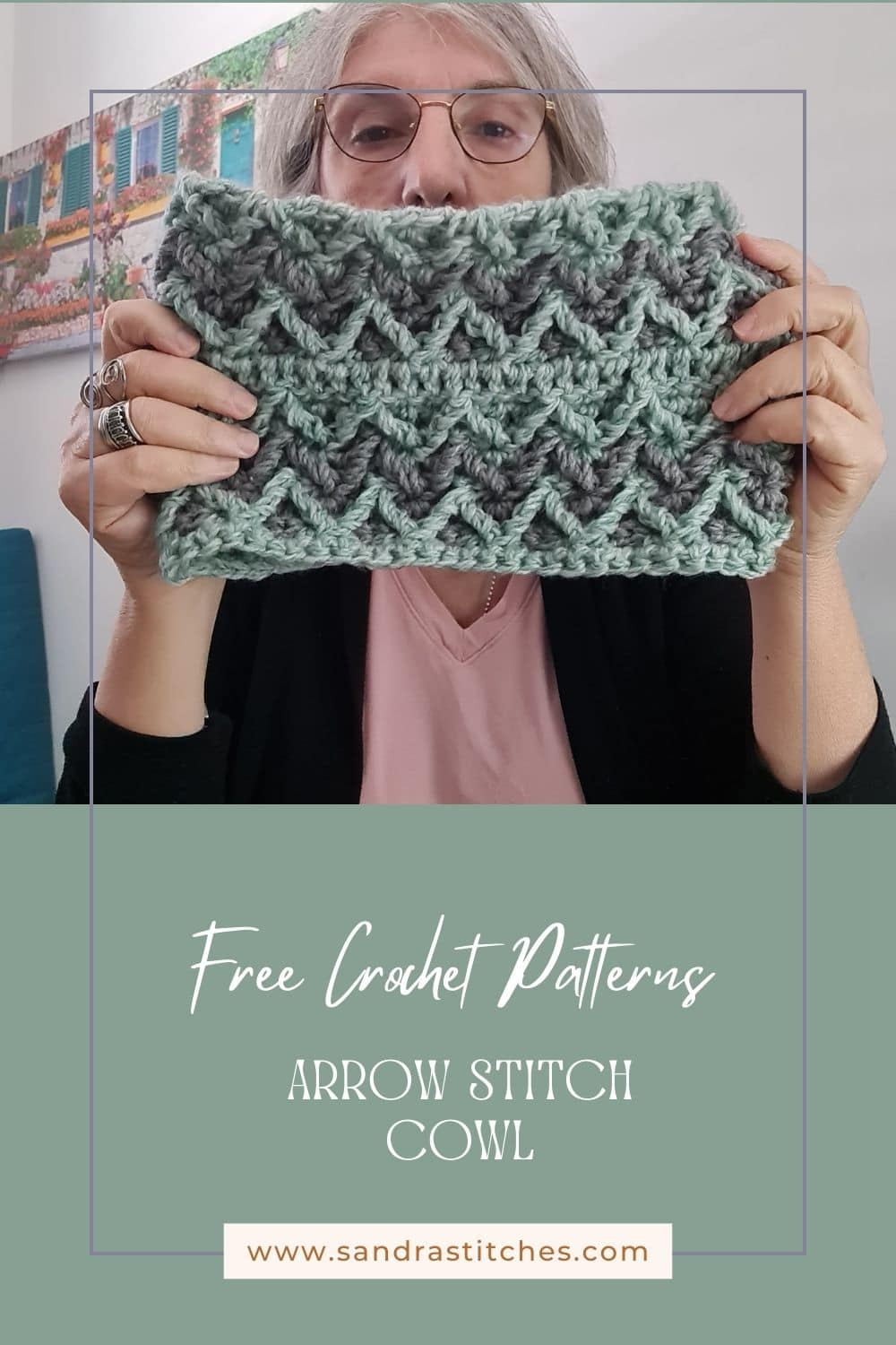 Arrow Stitch Cowl Pattern - Sandra Stitches