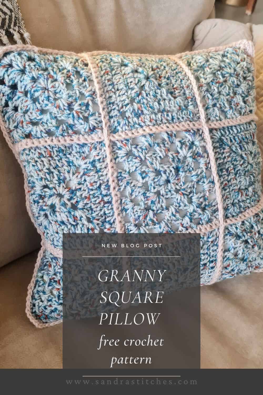 Classic Granny Square Crochet Pillow Cover - Sandra Stitches