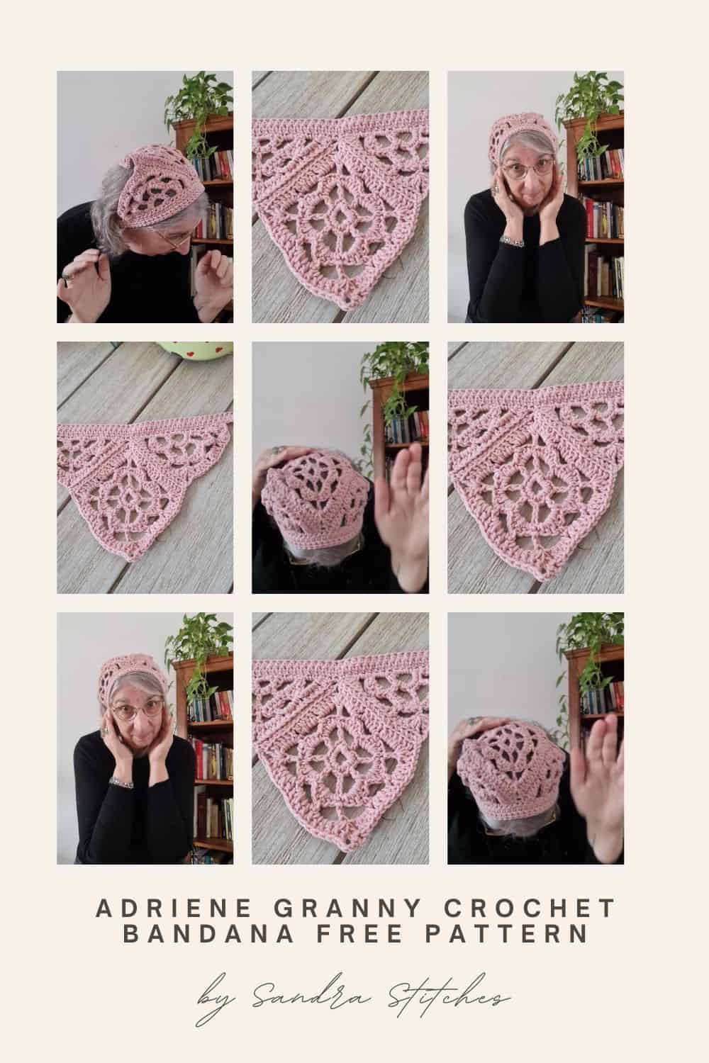 Flower Granny Crochet Bandana - Adriene - Sandra Stitches