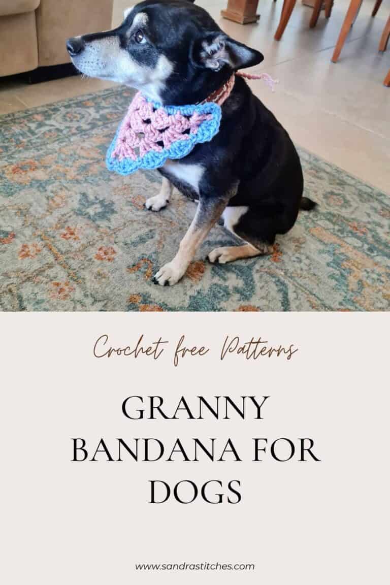 Granny Bandana for Dogs Crochet Pattern - Sandra Stitches