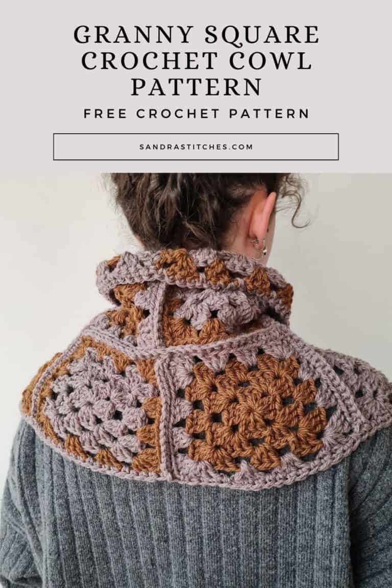 Granny Square Cowl Crochet Pattern - Sandra Stitches