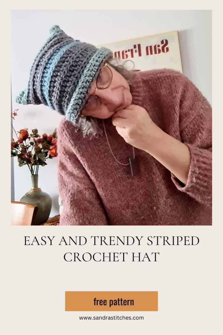 Striped Super Simple Crochet Hat Pattern - Sandra Stitches