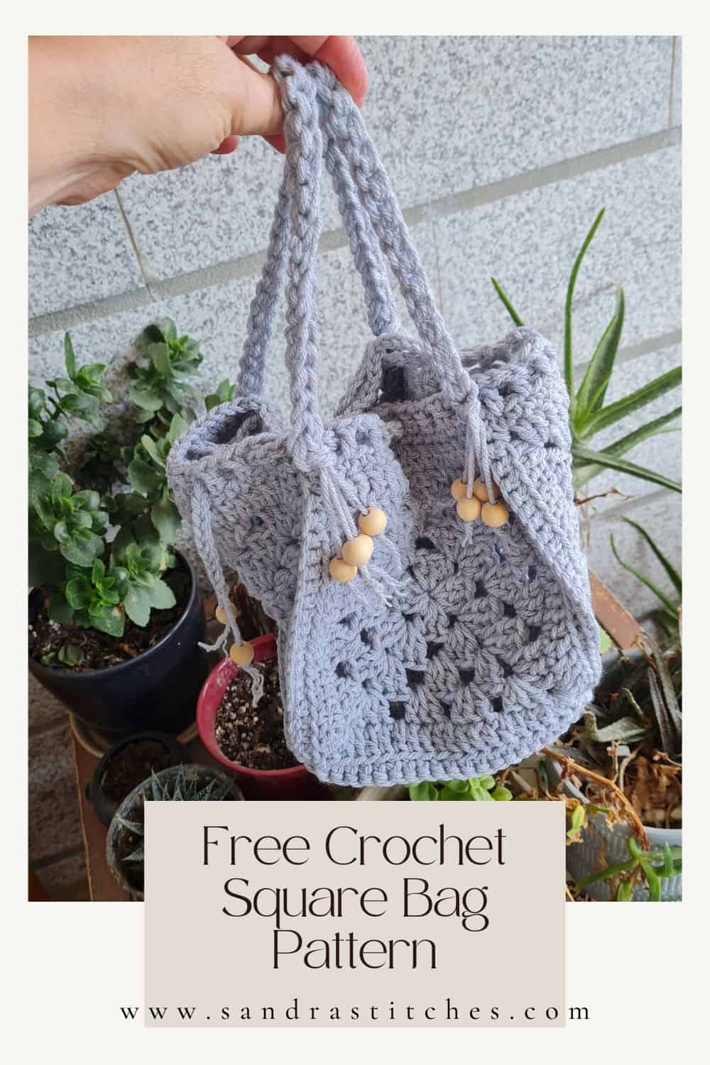 Square Granny Beach Bag Pattern - Sandra Stitches