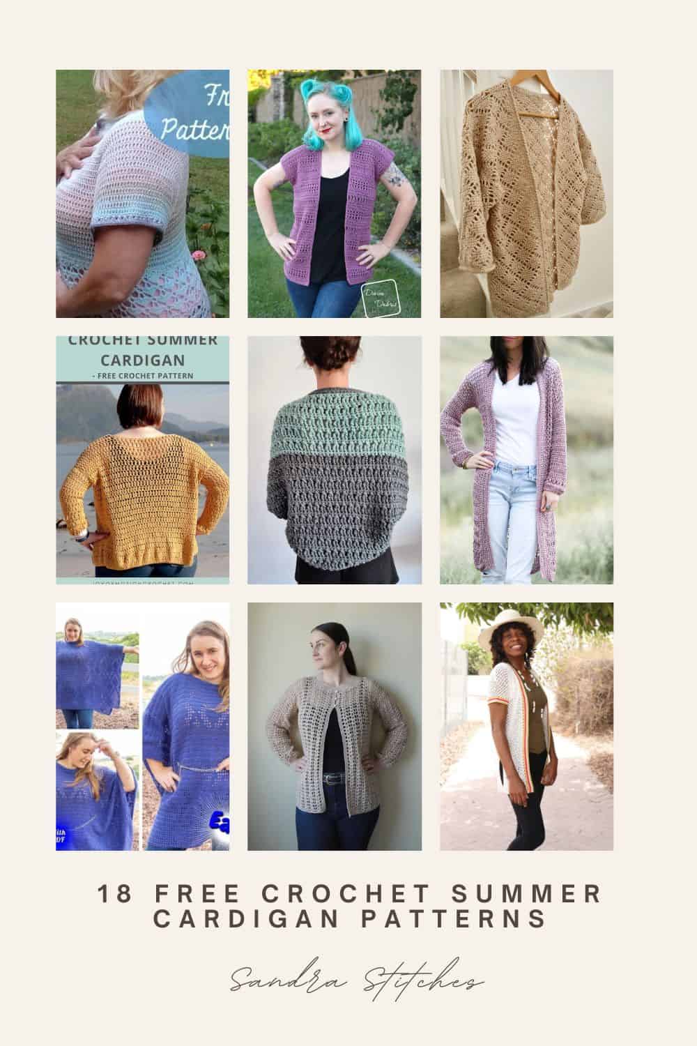 18 Free Crochet Summer Cardigan Patterns - Sandra Stitches