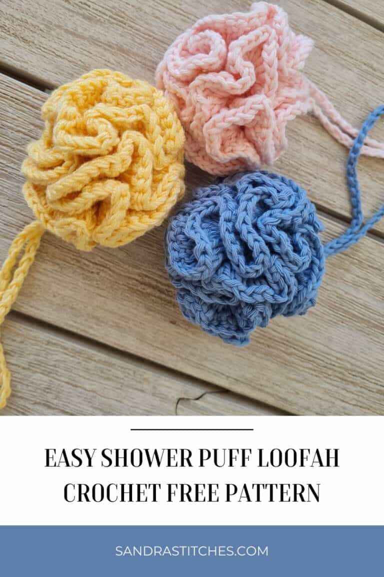 Crochet Shower Puff Loofah Pattern - Ivy - Sandra Stitches