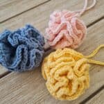 Crochet Shower Puff Loofah Pattern - Ivy - Sandra Stitches
