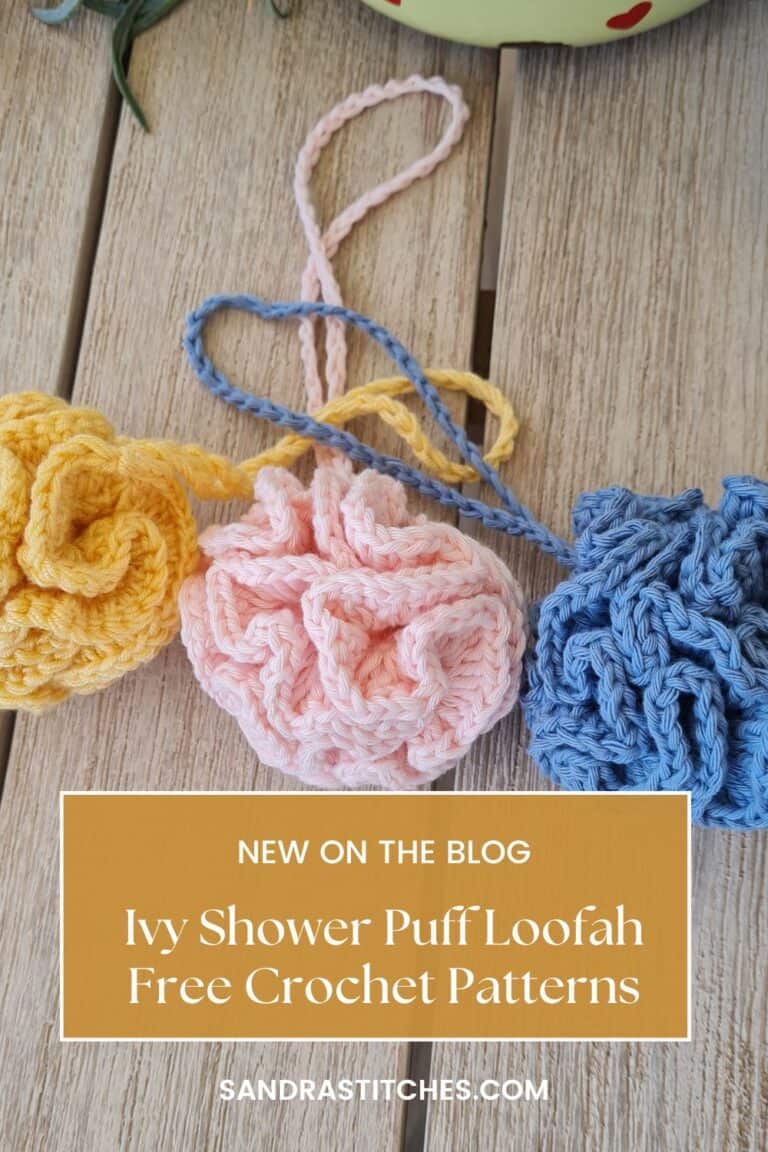 Crochet Shower Puff Loofah Pattern - Ivy - Sandra Stitches