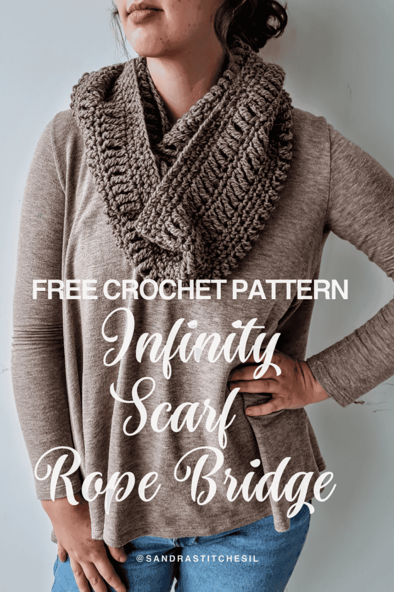 Quick Crochet Infinity Scarf - Rope Bridge - Sandra Stitches