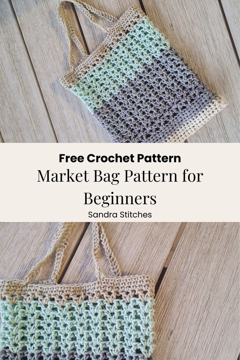 Easy Crochet Market Bag - Mesh - Sandra Stitches