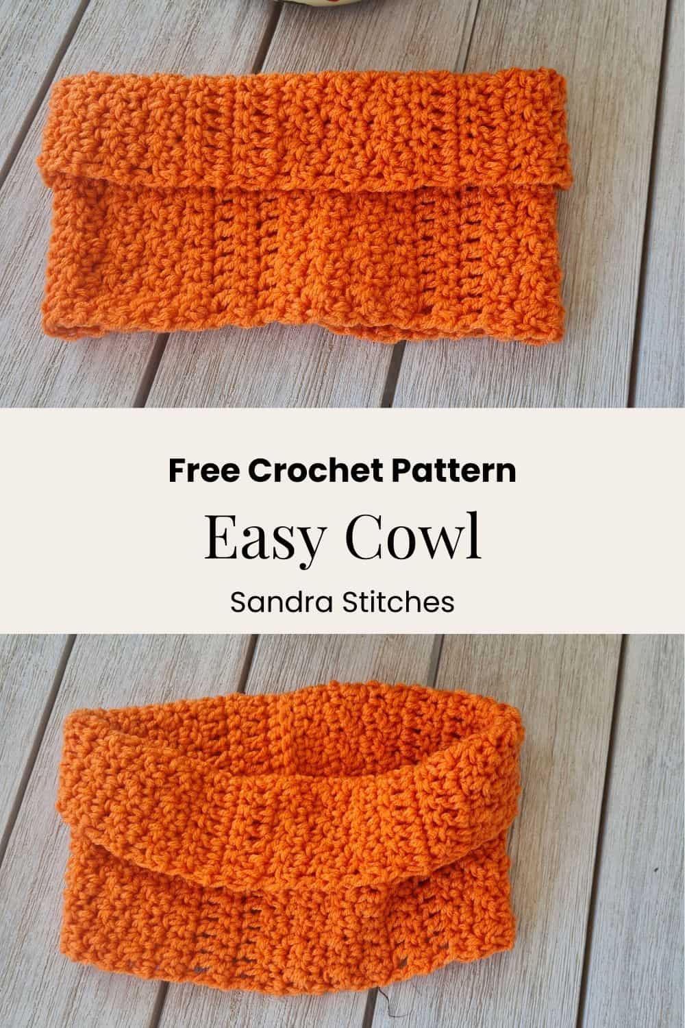 Quick Crochet Cowl free pattern - Mango - Sandra Stitches
