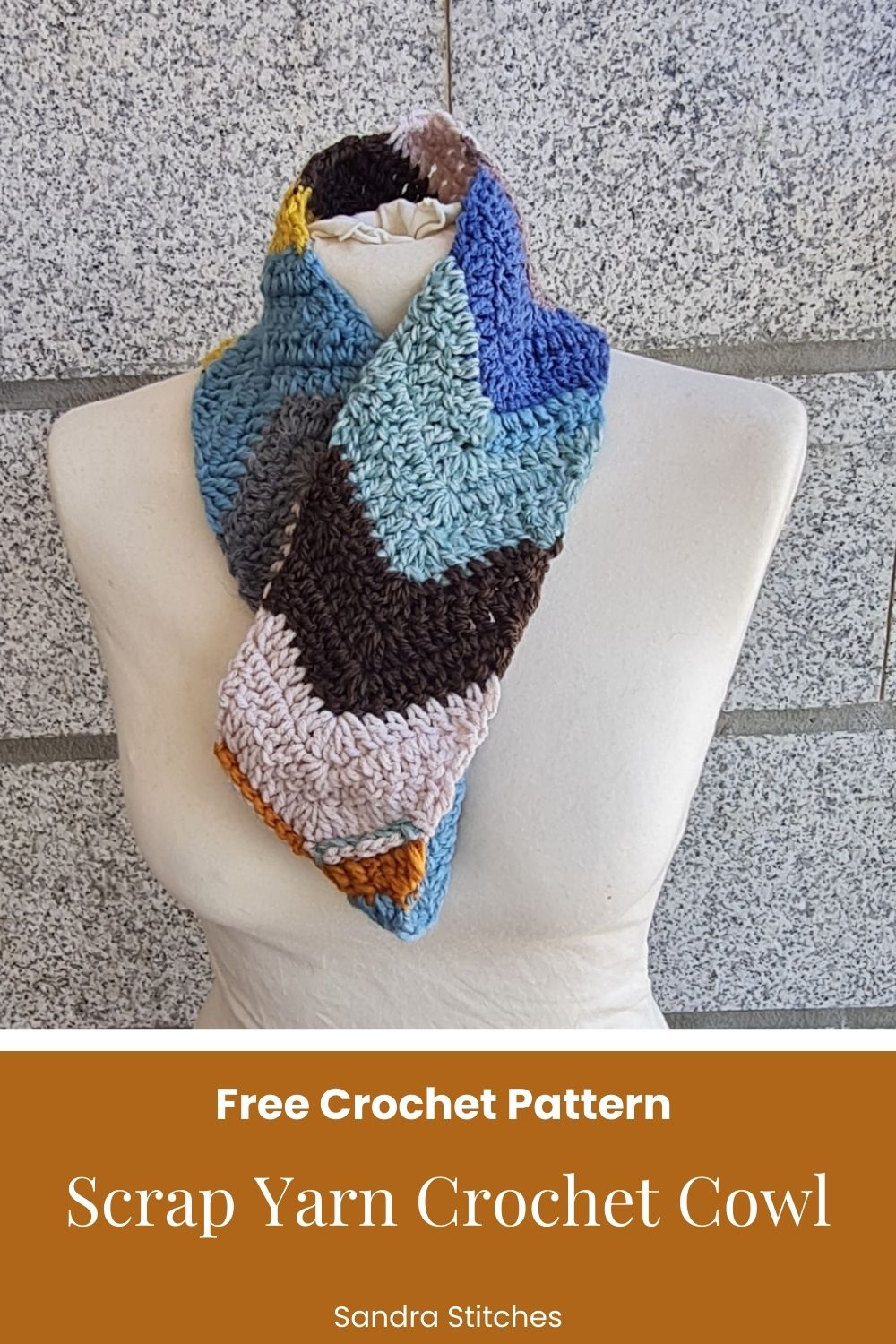 Skinny Crochet Cowl - Happy Arrow - Sandra Stitches