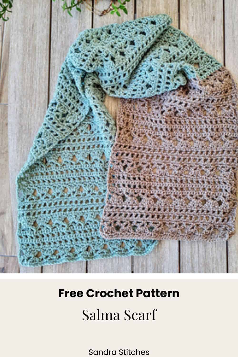 Wide Crochet Scarf Pattern - Salma - Sandra Stitches
