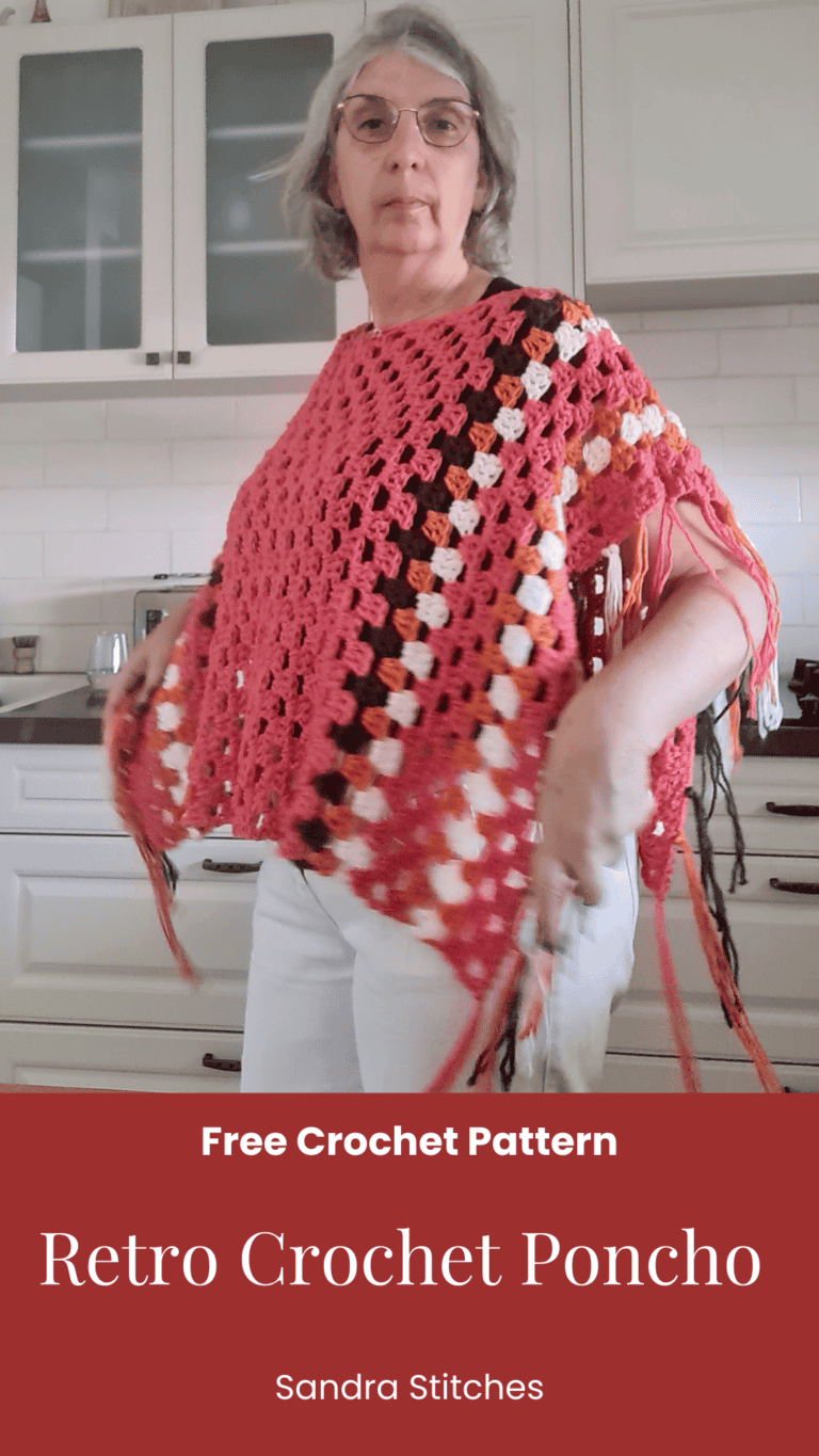 Retro Crochet Poncho Pattern - Sandra Stitches