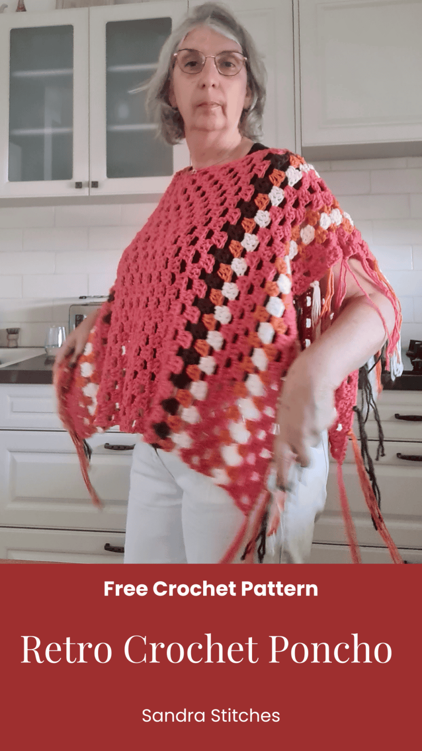 Retro Crochet Poncho Pattern - Sandra Stitches