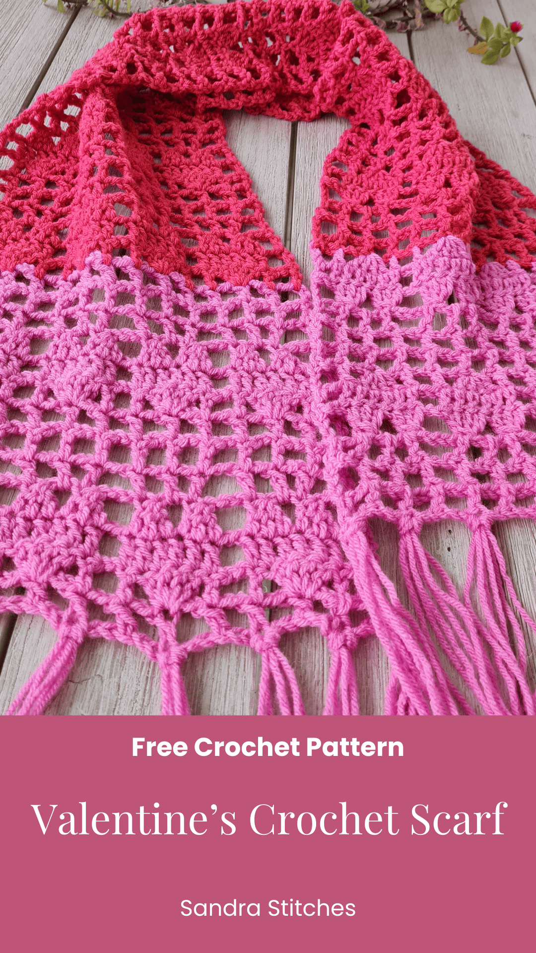 Valentine's Crochet Scarf - Amore - Sandra Stitches