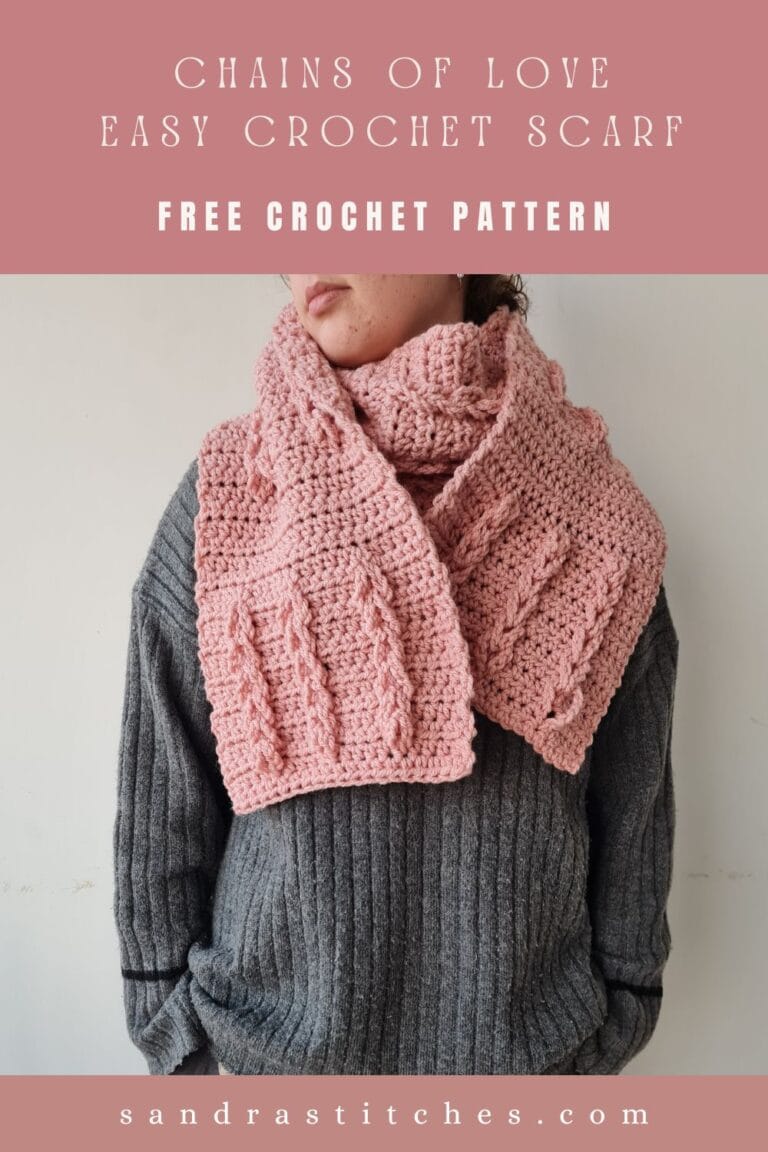 Cable Crochet Scarf Pattern - Chains of Love Blanket Scarf - Sandra ...