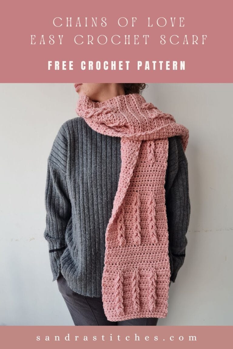 Cable Crochet Scarf Pattern - Chains of Love Blanket Scarf - Sandra ...