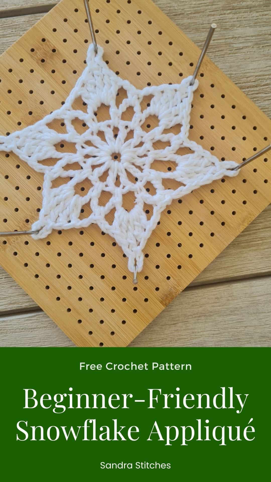 Easy Crochet Snowflake Appliqué |Free Pattern for Quick Winter Makes ...