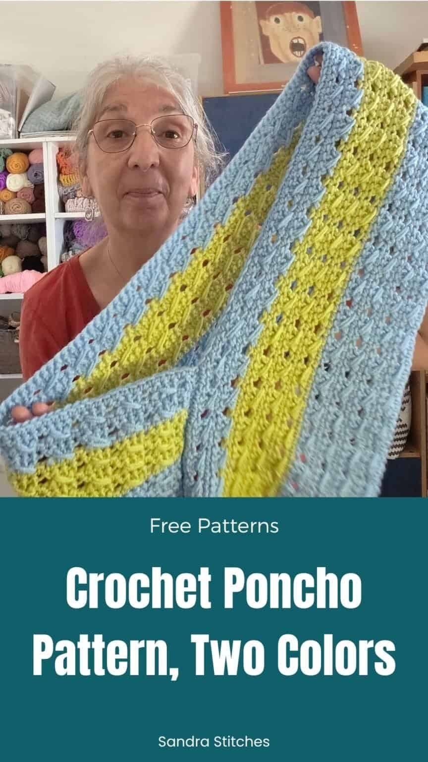 Crochet Poncho Pattern for Wrapping Up in Two Colors